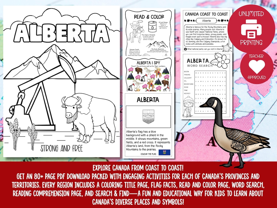 Canadian Provinces & Territories Printable | 80+ Page Kids Activity ...