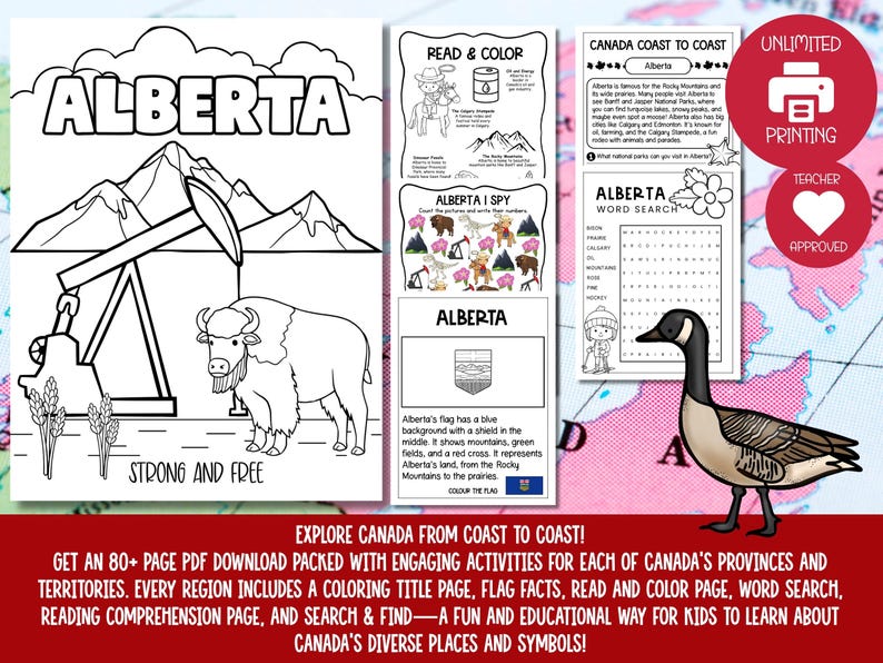 Canadian Provinces & Territories Printable | 80+ Page Kids Activity ...