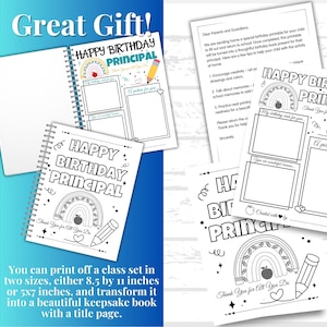 Principal Birthday Printable, Principal Birthday Card, Thank You ...