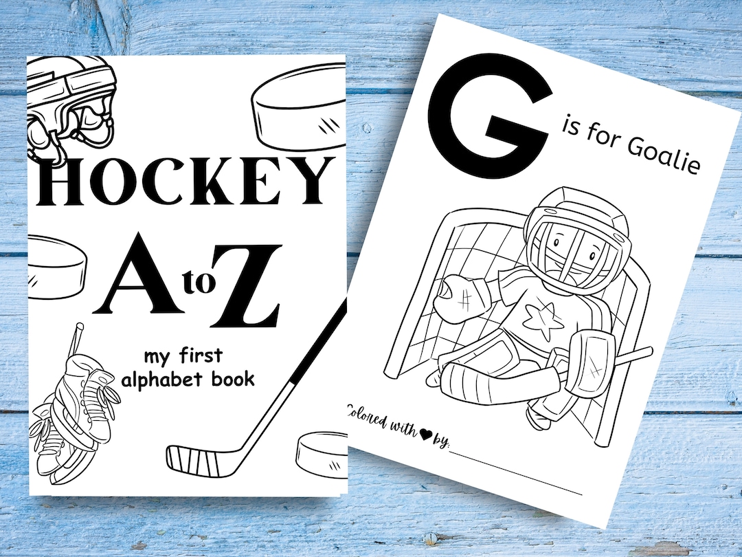 Hockey ABC Book Baby Shower, Alphabet Book Baby Shower, ABC Coloring ...