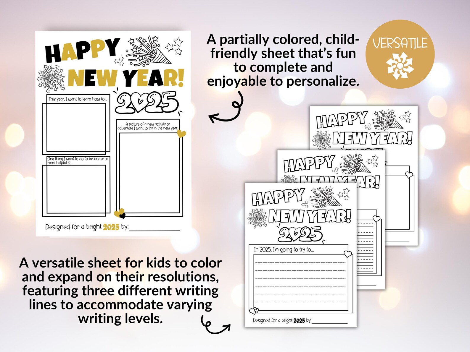 New Years Resolution Printable Activity for Kids, Fun New Years ...