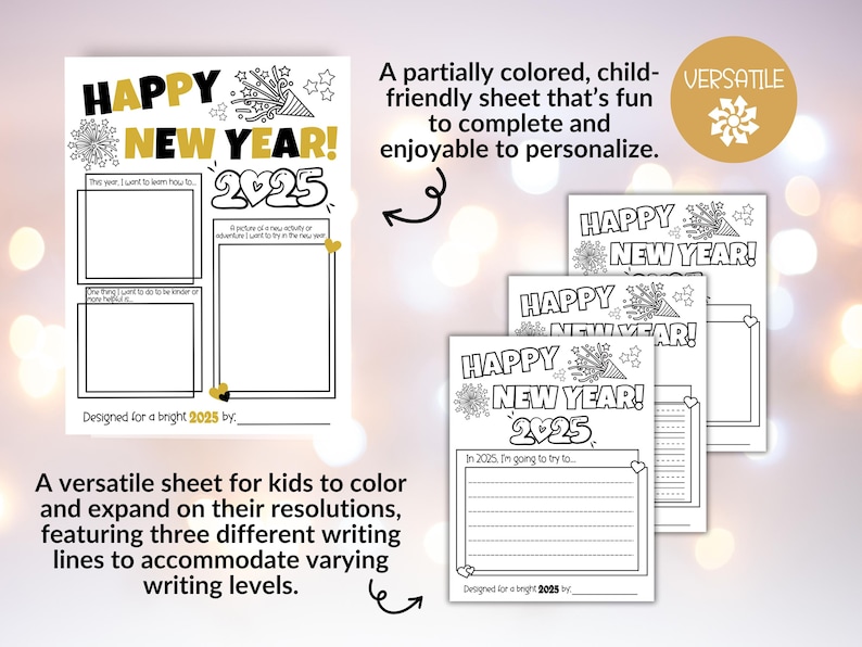 New Years Resolution Printable Activity for Kids, Fun New Years ...