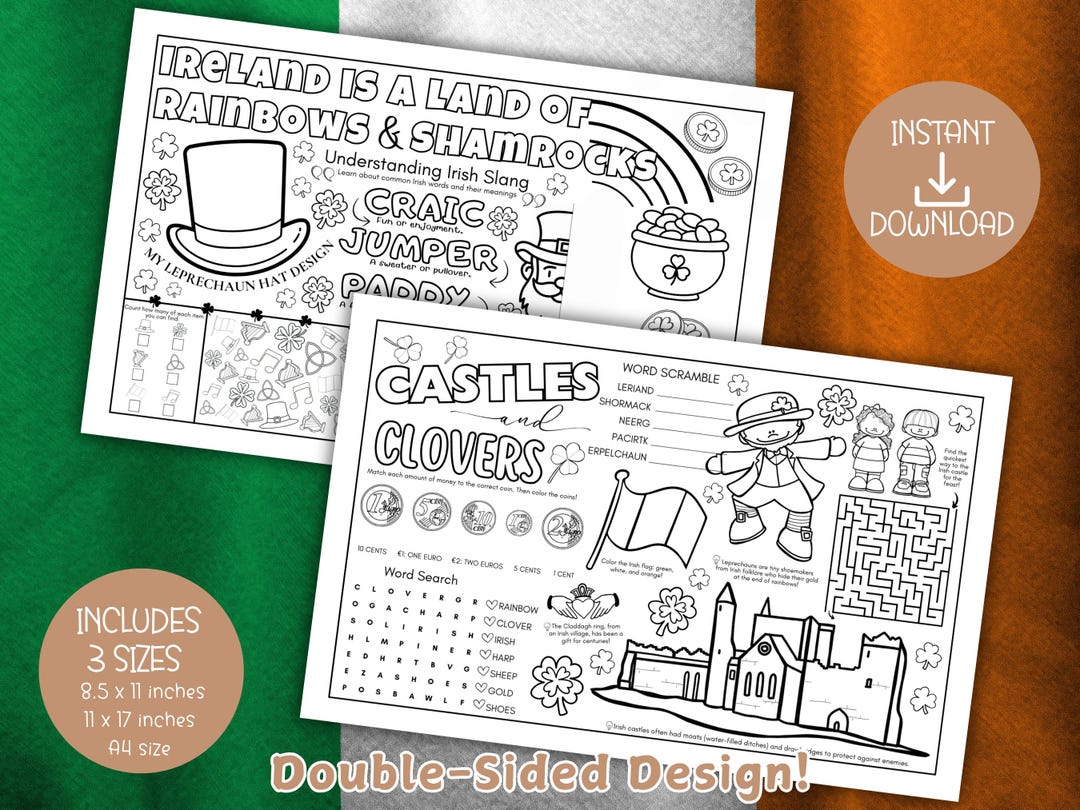 Ireland Themed Printable Activity Sheet, St. Patricks Day, Word Search ...
