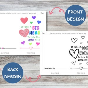 PRINTABLE It Takes a Big Heart Card, Coloring Teacher Card, Thank You ...