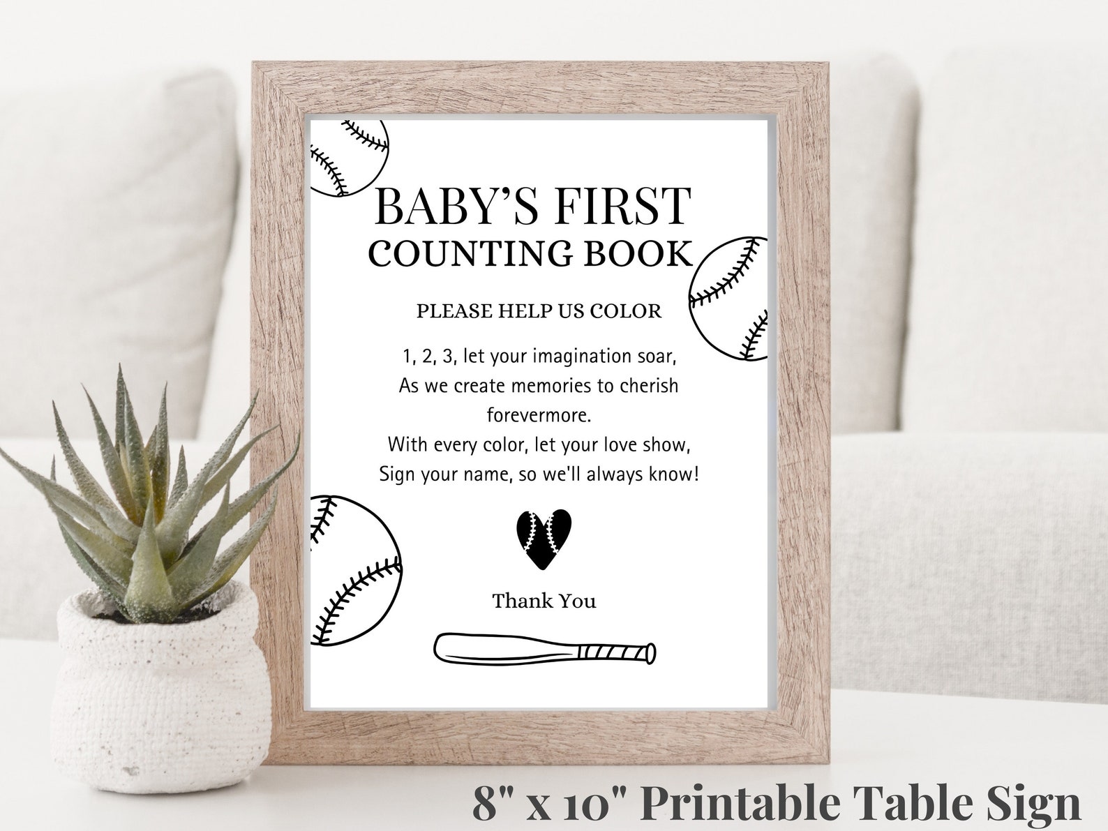 Baseball Book, Baby Shower, Number Book, 123 Coloring Book, Baby's ...