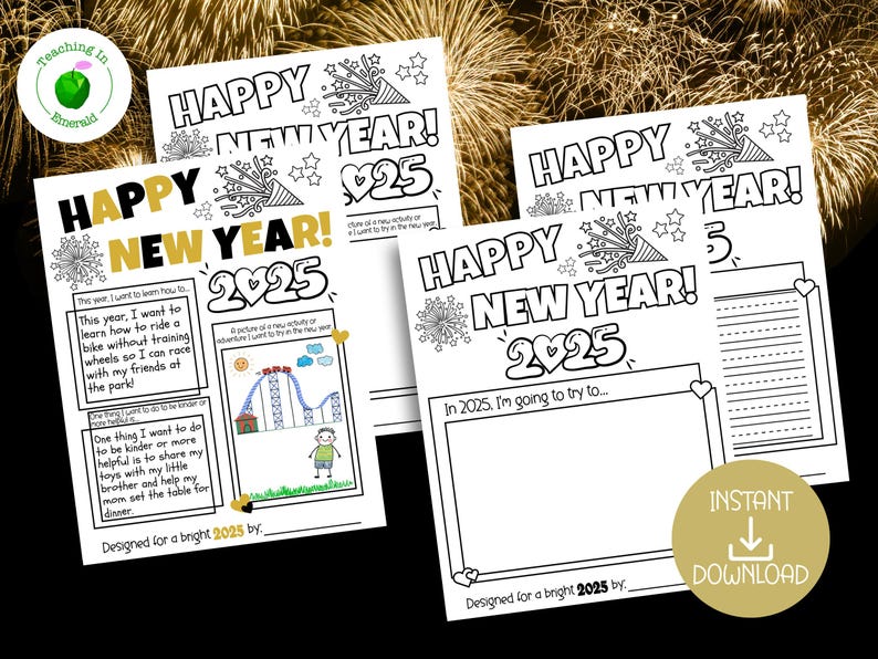 New Years Resolution Printable Activity for Kids, Fun New Years ...