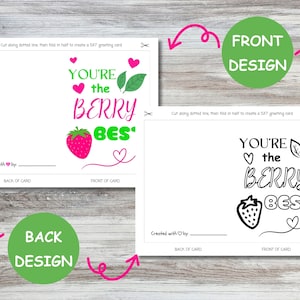 PRINTABLE You're the Berry Best Coloring Teacher Card, Thank You ...