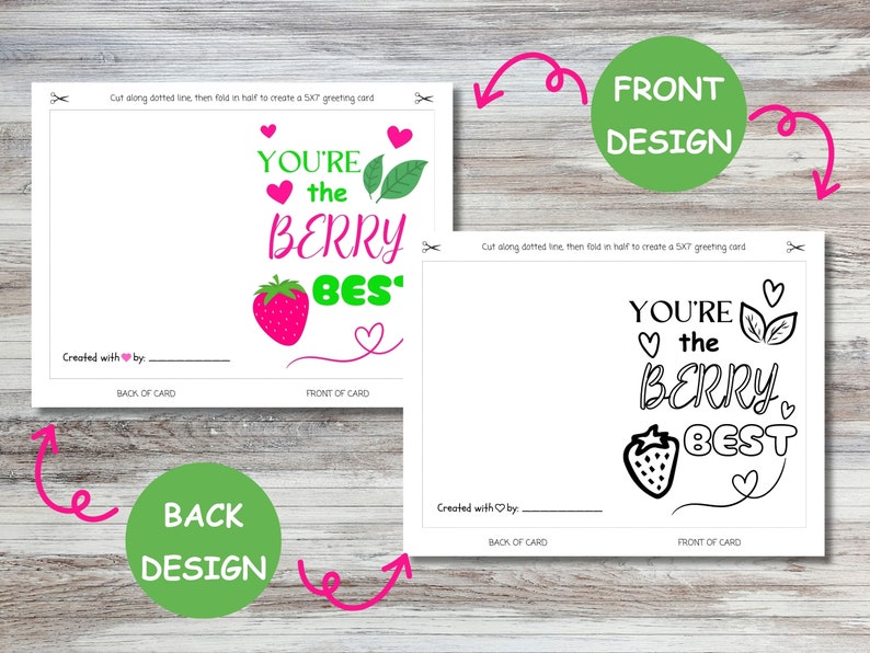 PRINTABLE You're the Berry Best Coloring Teacher Card, Thank You ...