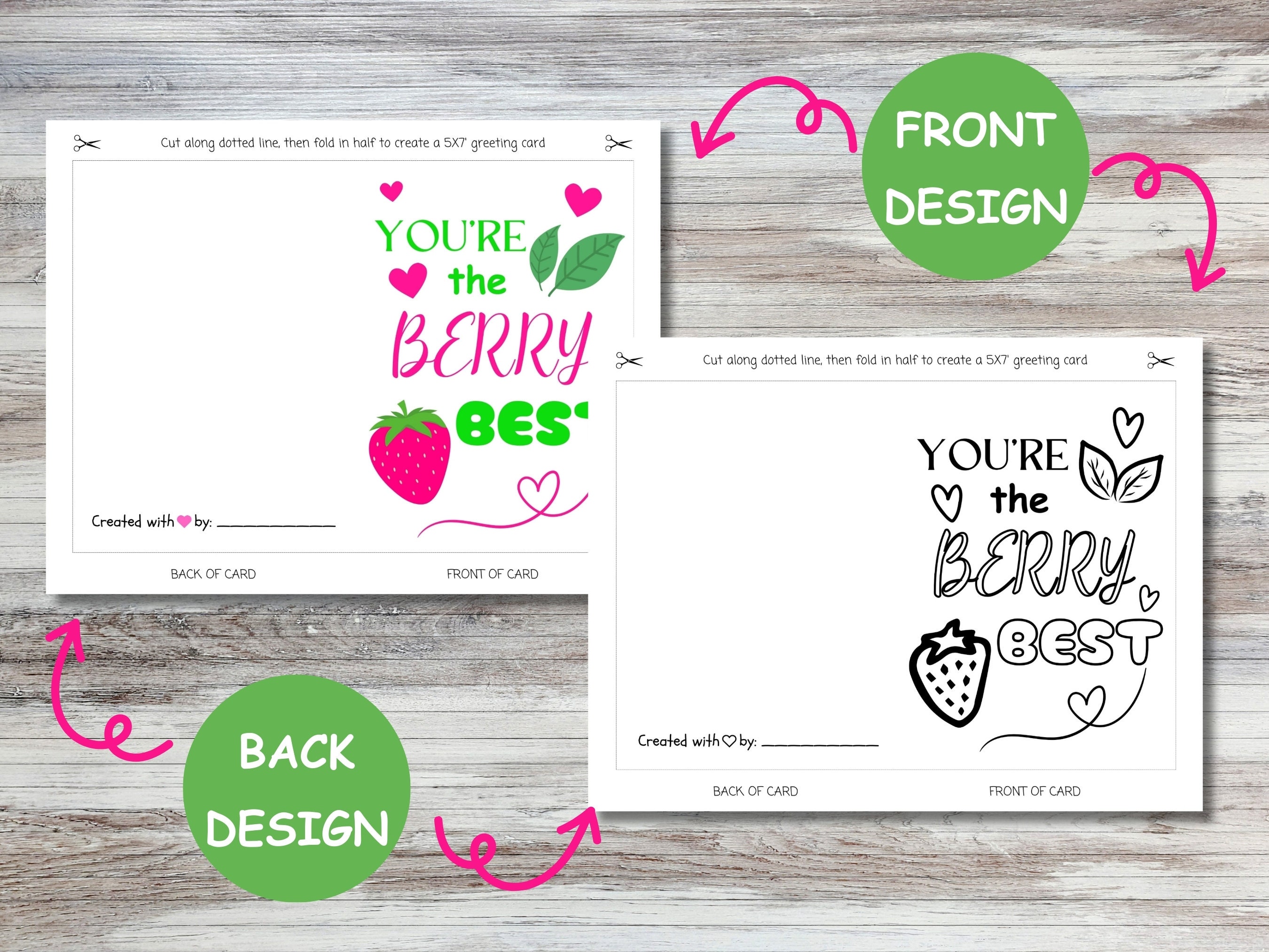 PRINTABLE You're the Berry Best Coloring Teacher Card, Thank You ...