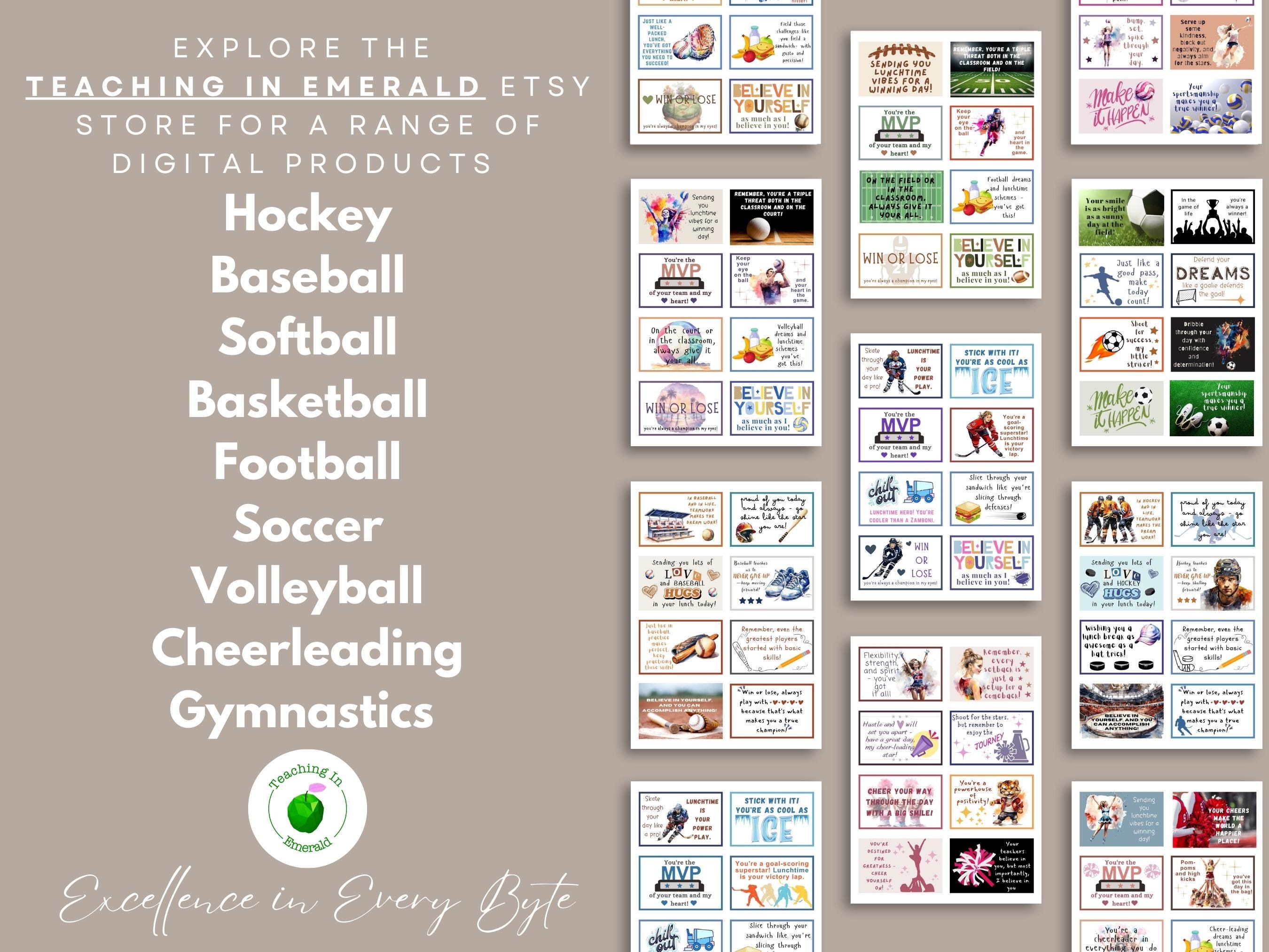 Gymnastics Lunch Box Notes for Kids, Positive Affirmations, Encouraging ...