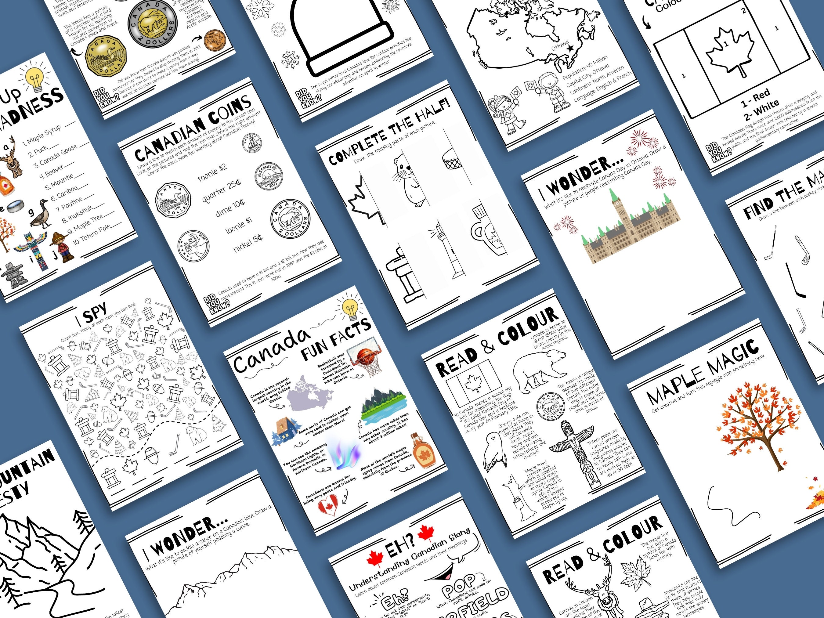 Canada Day Activity Bundle, Canada Day Printables, Canadian Worksheet ...