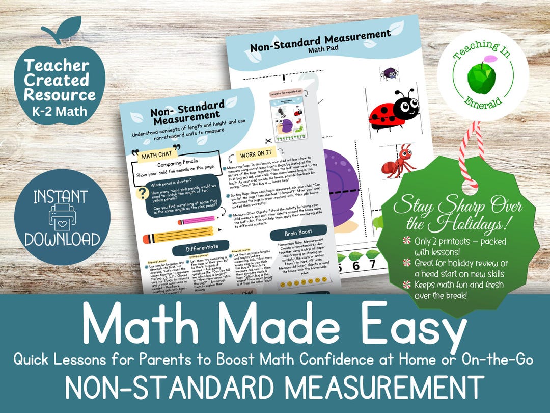 Measurement, Printable Math Mini Unit PDF for Parents, On-the-go Math ...