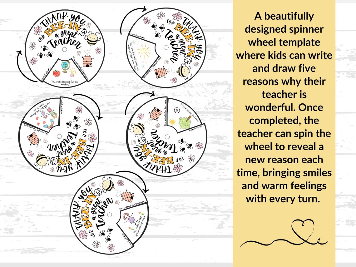 Teacher Appreciation Printable, Spinner Wheel, Teacher Appreciation ...