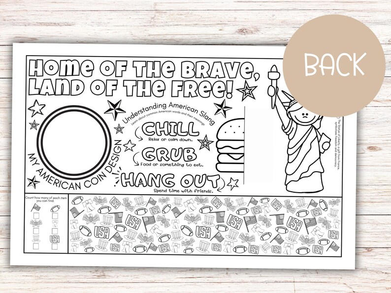 USA Themed Printable Activity Sheet, Placemat, for Kids – Word Search ...