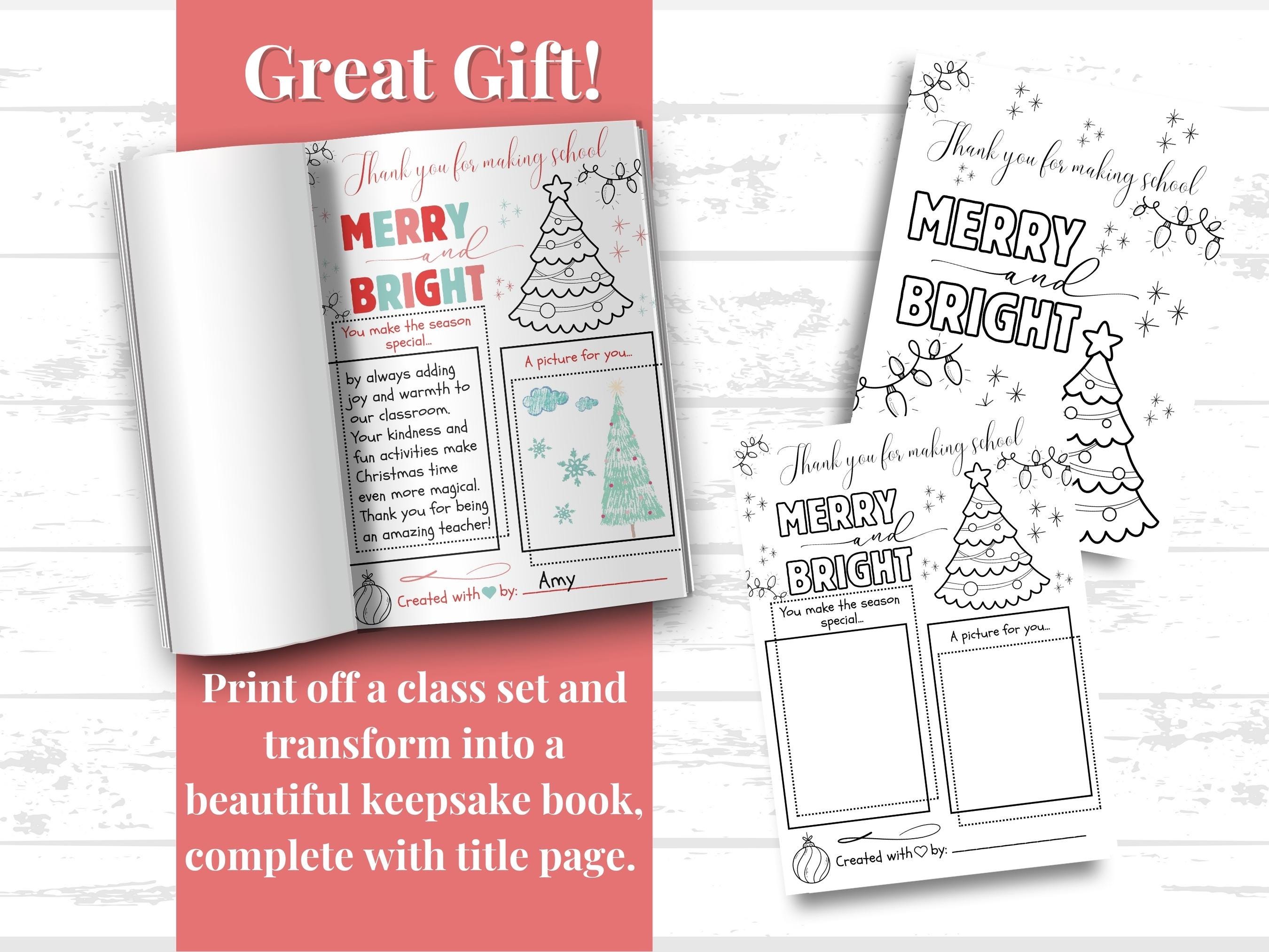 Printable Thank You for Making School Merry and Bright, Teacher ...