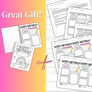 Teacher Birthday Printable, Teacher Birthday Card, Thank You Teacher ...