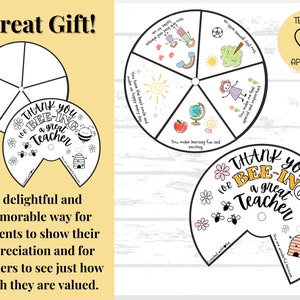 Teacher Appreciation Printable, Spinner Wheel, Teacher Appreciation ...