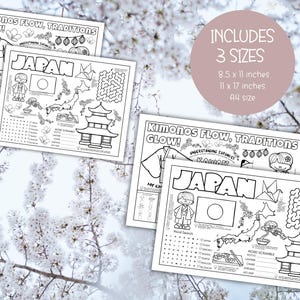 Japan Themed Printable Activity Sheet, Placemat for Kids – Word Search ...