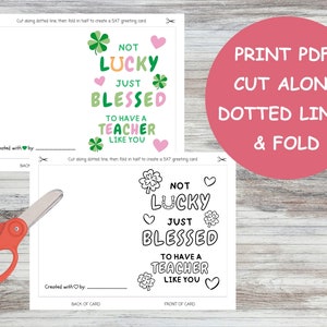 PRINTABLE St. Patrick's Day, Coloring Teacher Card, Thank You Teacher ...