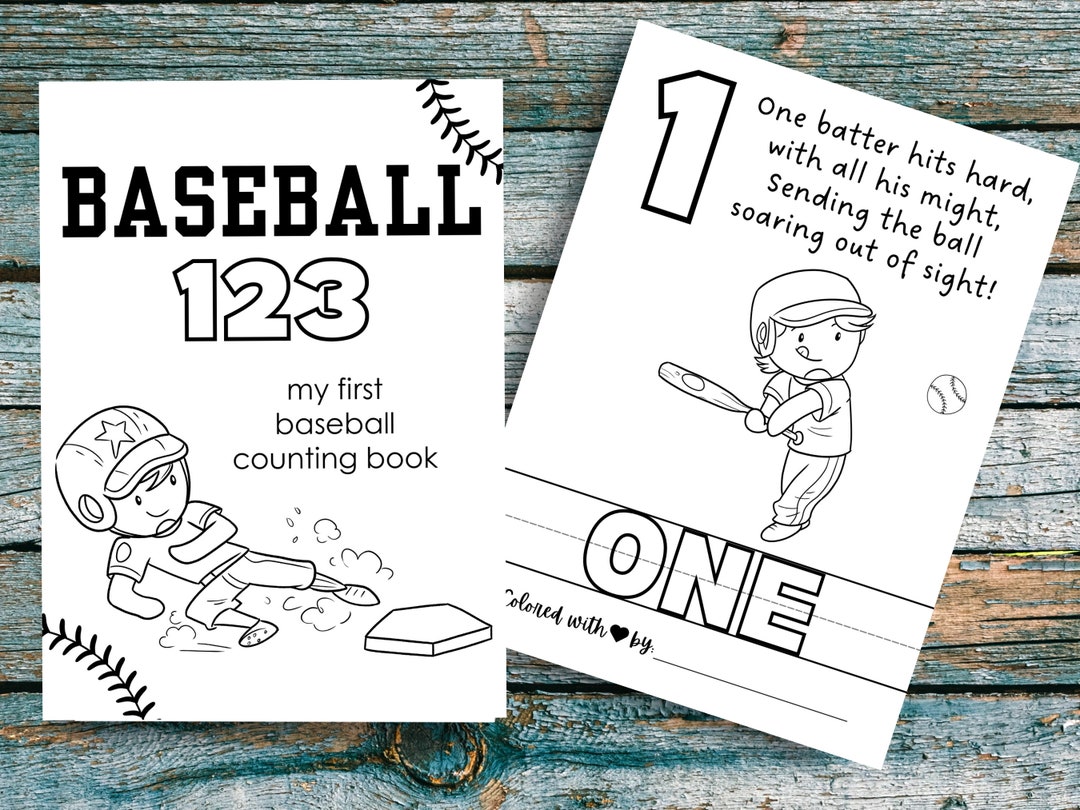 Baseball Book, Baby Shower, Number Book, 123 Coloring Book, Baby's ...