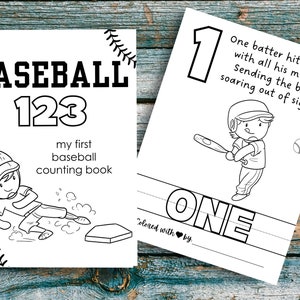 Baseball Book, Baby Shower, Number Book, 123 Coloring Book, Baby's ...