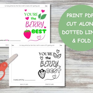 PRINTABLE You're the Berry Best Coloring Teacher Card, Thank You ...