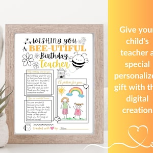 Teacher Birthday Printable, Teacher Birthday Card, Thank You Teacher ...