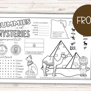 Egypt Themed Printable Activity Sheet, Placemat for Kids – Word Search ...