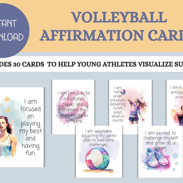 Volleyball Motivational Printable Cards - Etsy