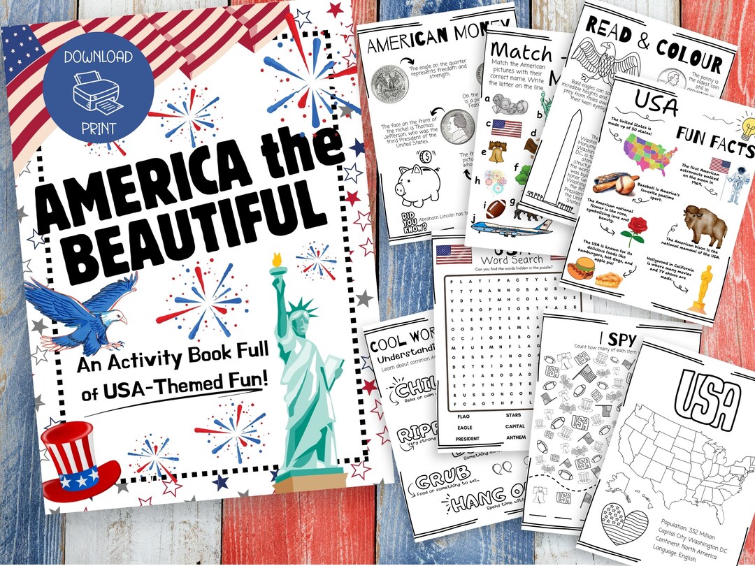 July 4th Activity Bundle, Independence Day Printables, USA Worksheet ...