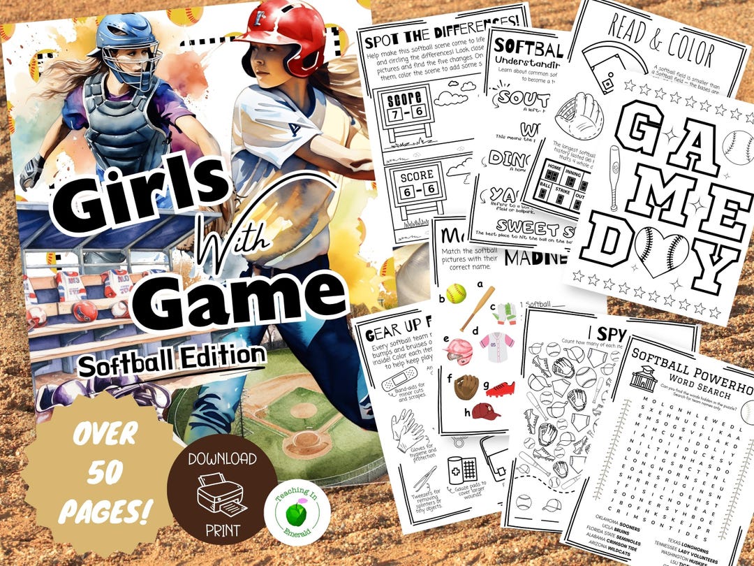 Ultimate Softball Bundle for Kids, Activity Pack, Travel Printables ...