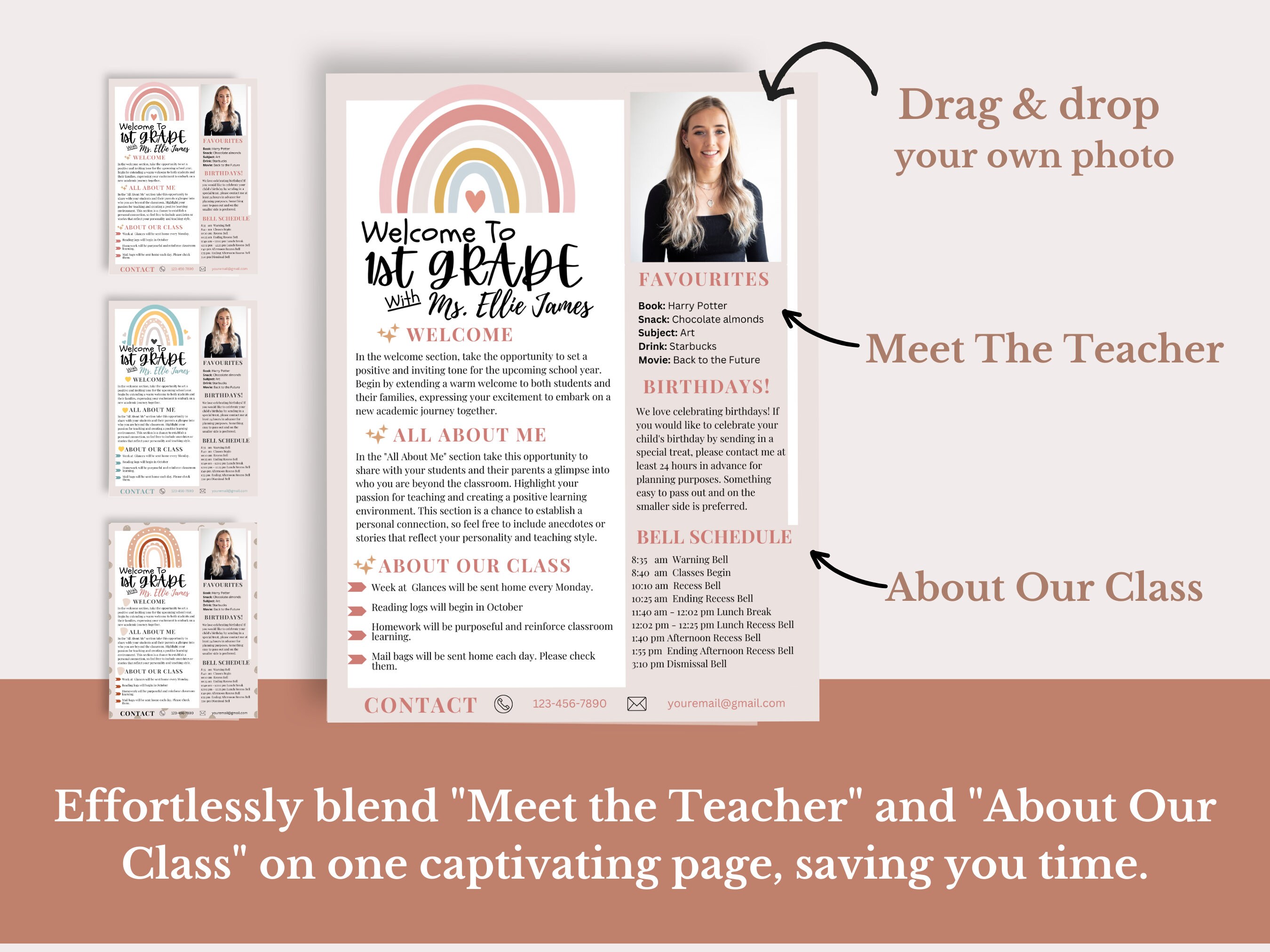 Class Snapshot One Page Meet the Teacher and Class Overview, Teacher ...