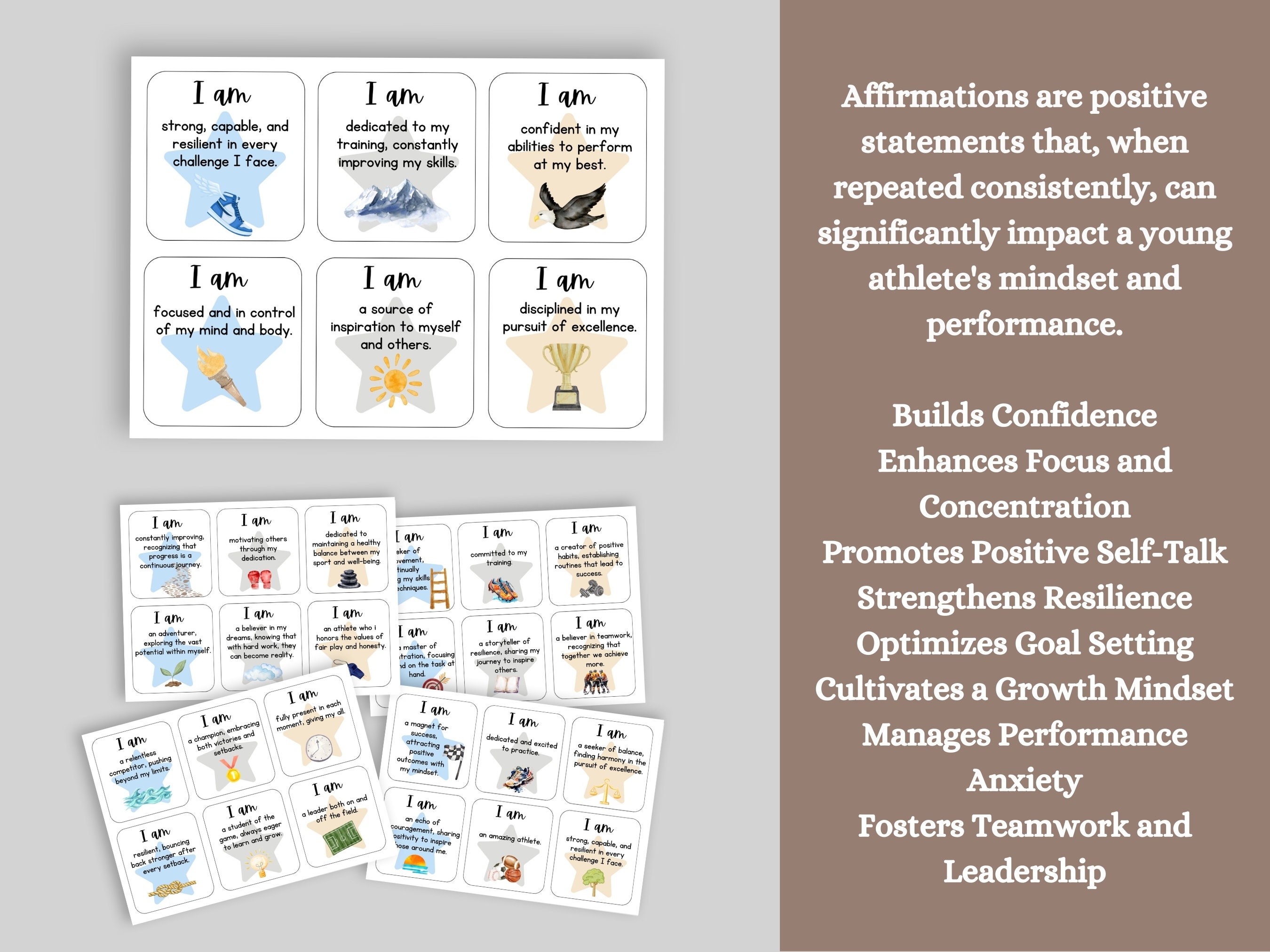 30 Printable Positive Affirmation Cards for Kids, Self Esteem ...