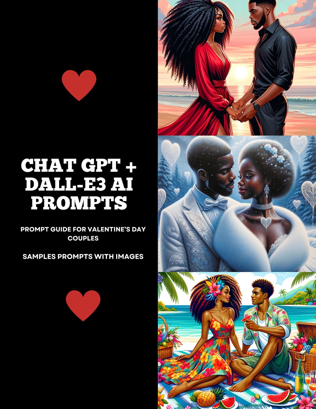 Dall-e3 & Chatgpt V4 Ai Art Prompt Guide, 12 Sample Prompts, Valentine ...