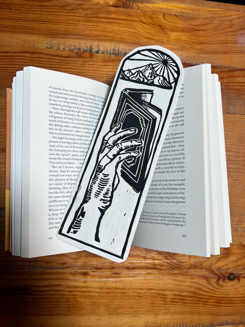 Linocut Bookmark - Etsy
