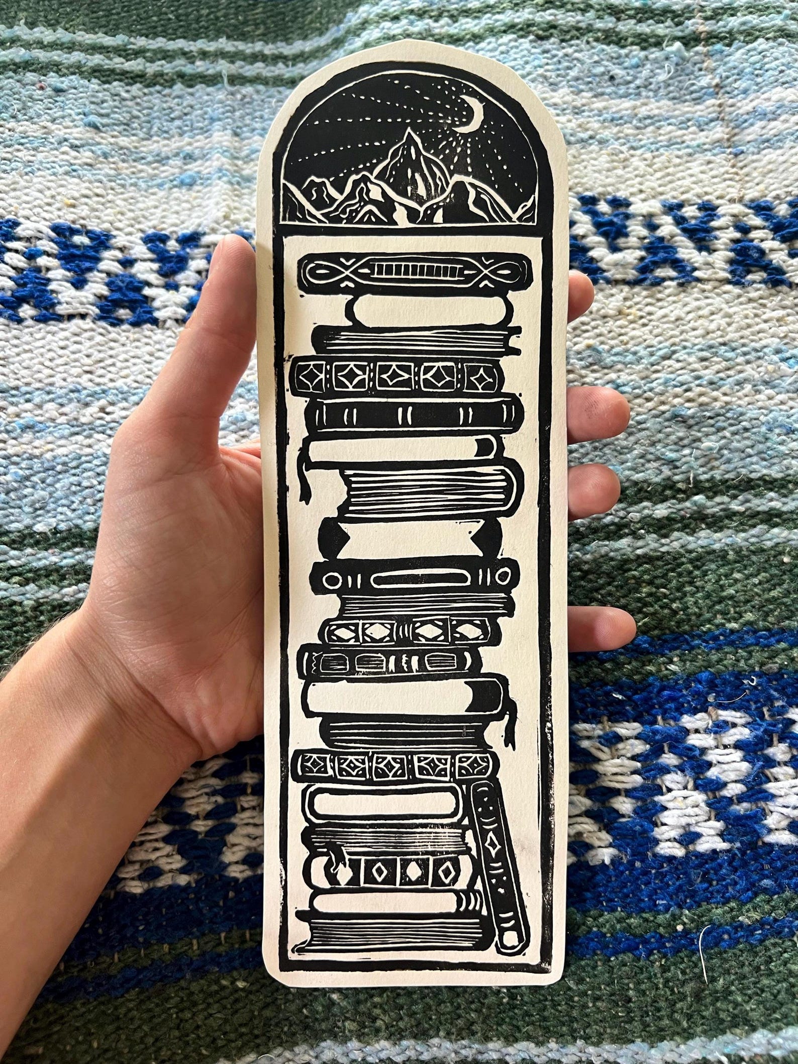 Linocut Bookmark - Etsy