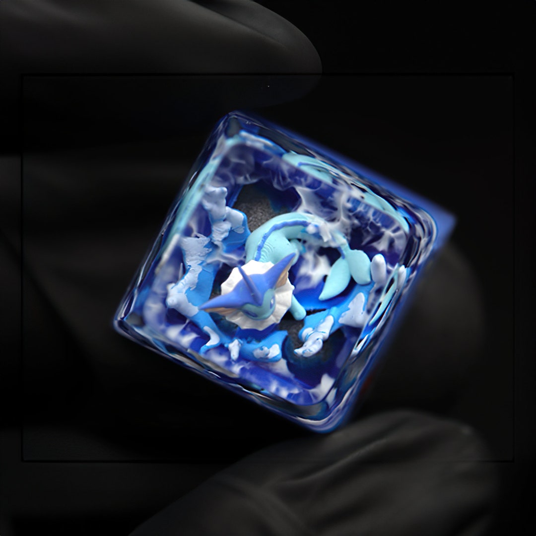 Arctic Vaporeon Artisan Keycap - Handmade Gaming Accessory ...