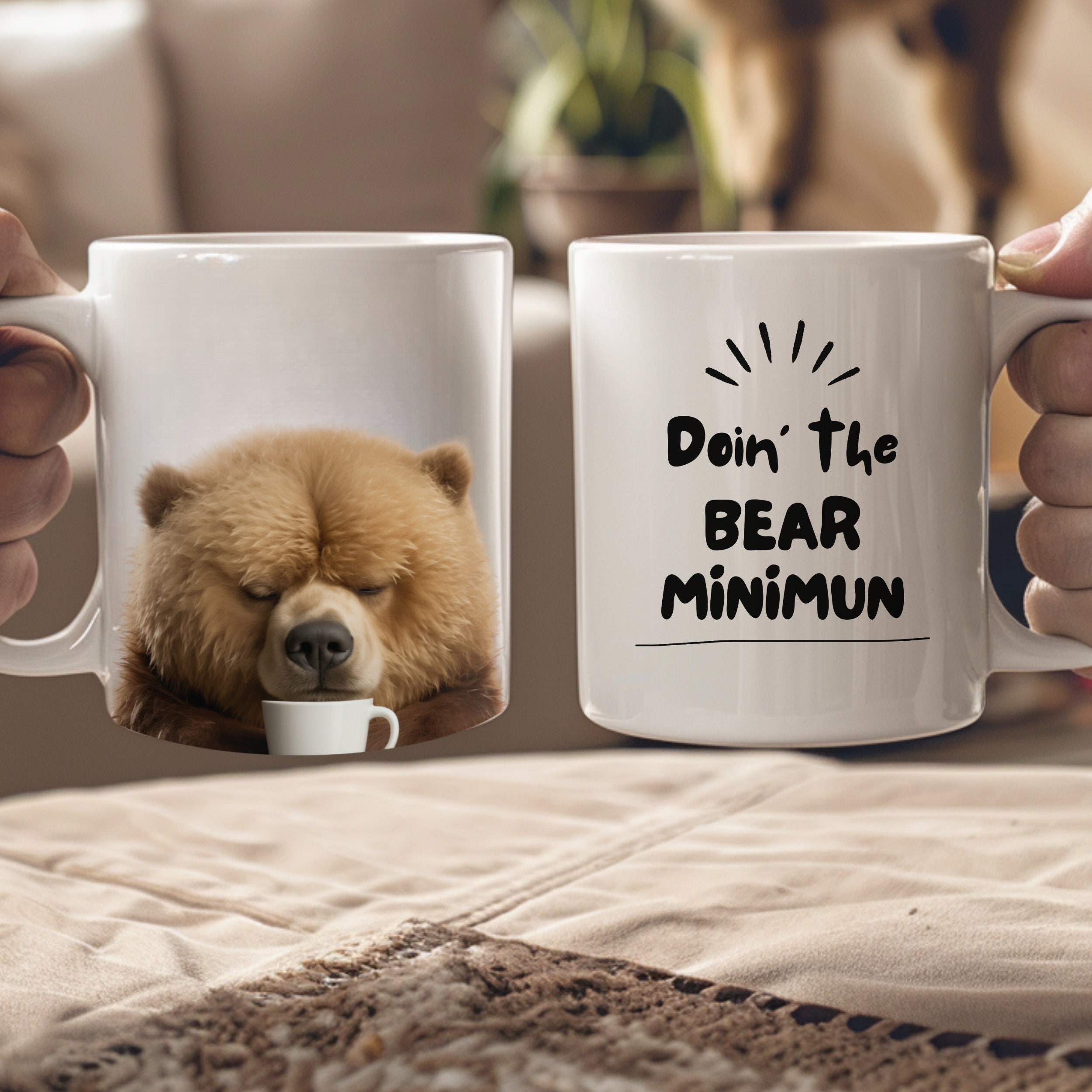 Doin' the Bear Minimum, Bear Mug, Funny Bear Mugs, Gift for Grandma ...