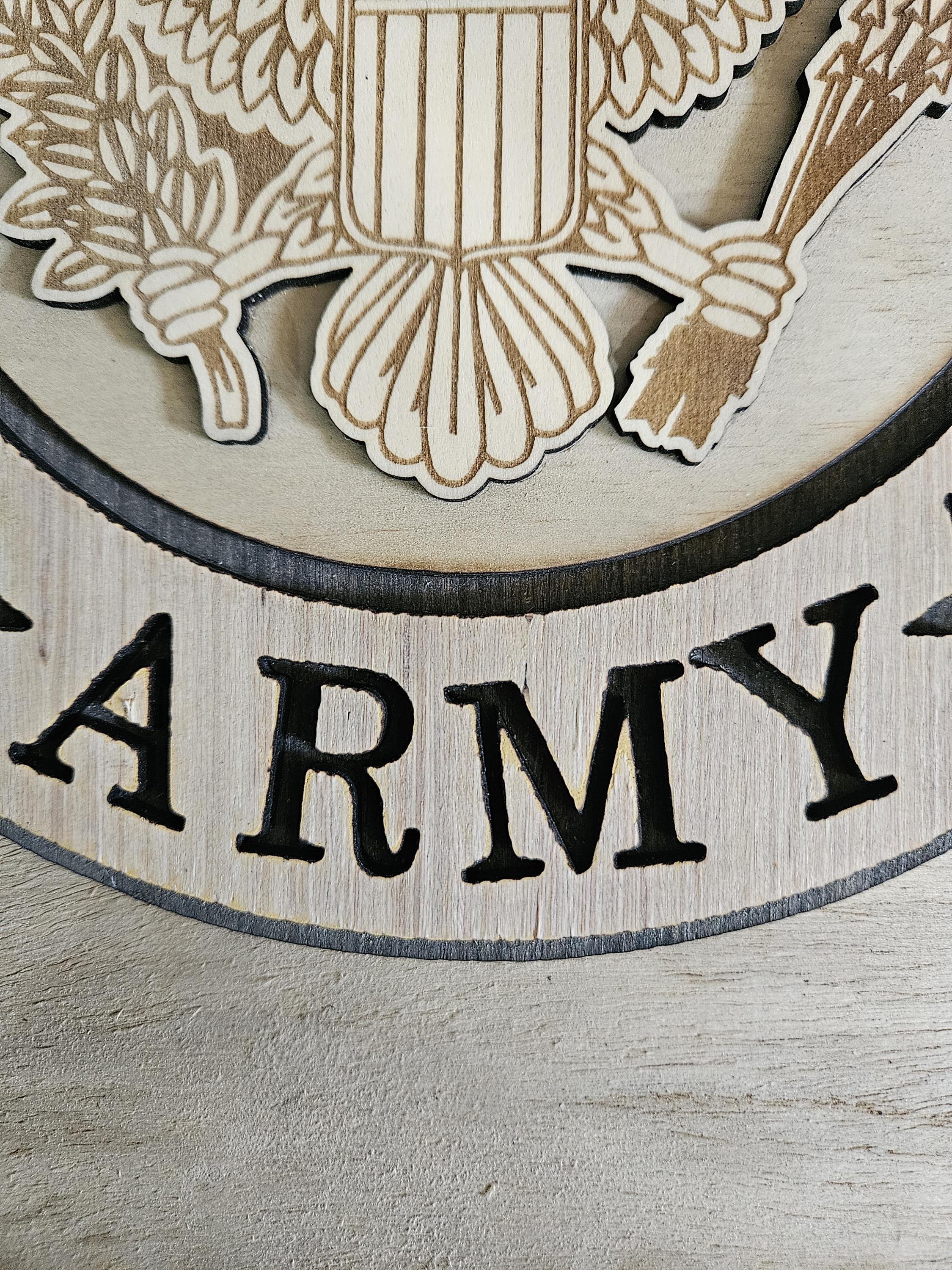Laser Cut 10 Inch Round Army Wall Art - Etsy