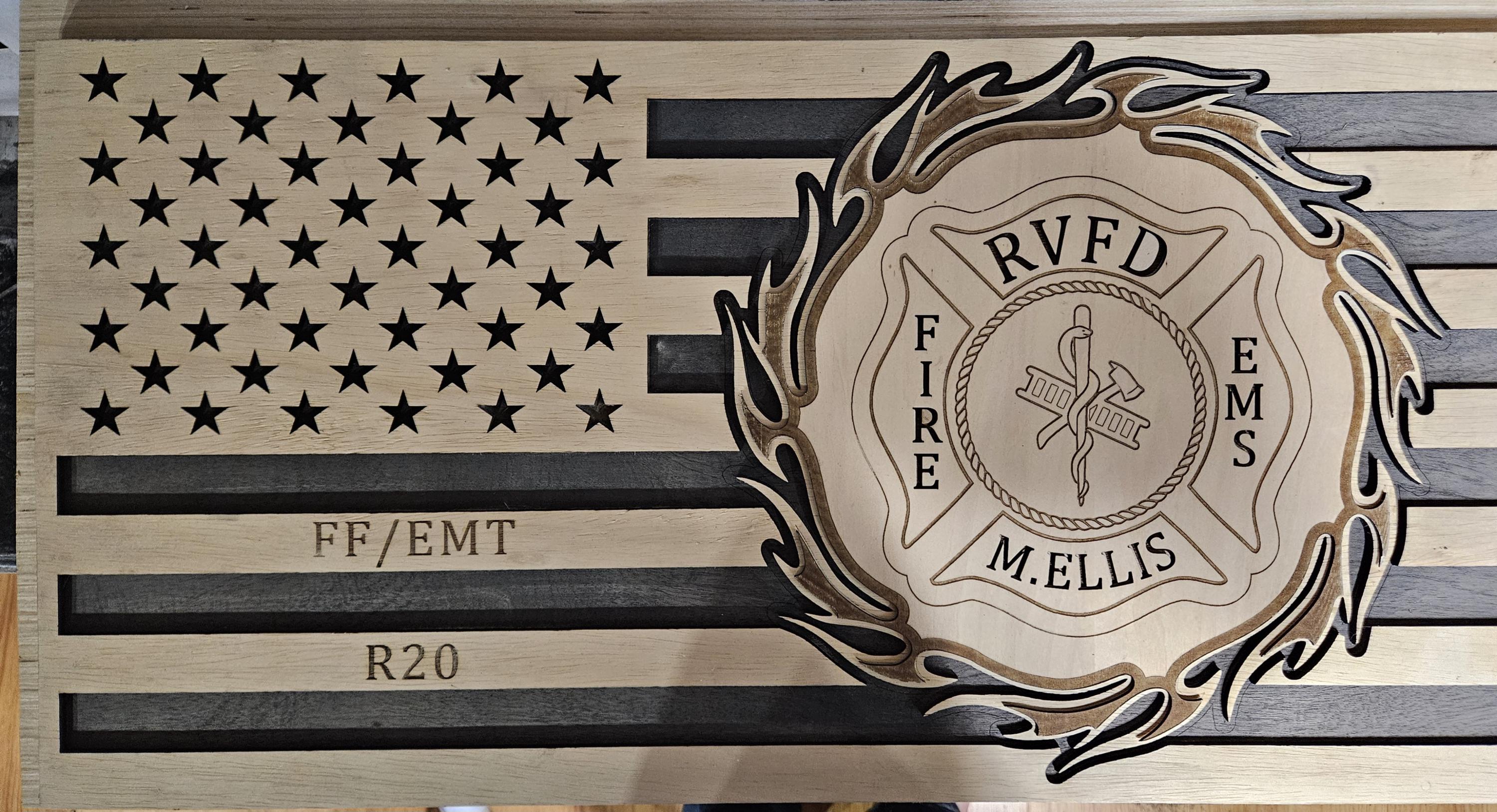 29x14.75 Custom Laser Cut Firefighter Flag - Etsy