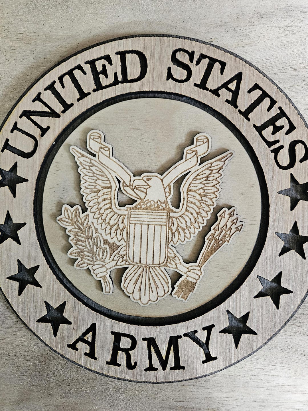 Laser Cut 10 Inch Round Army Wall Art - Etsy
