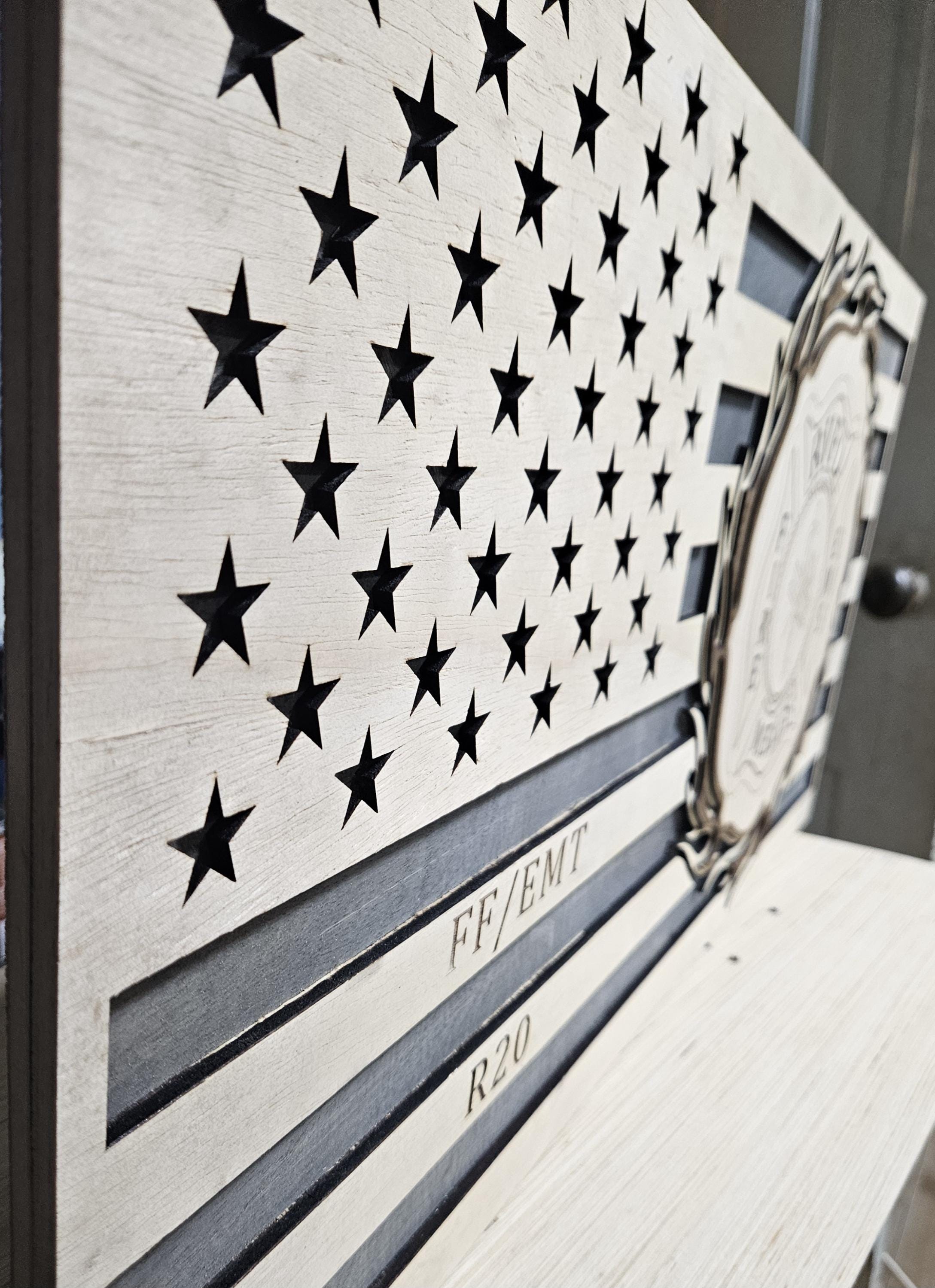 29x14.75 Custom Laser Cut Firefighter Flag - Etsy