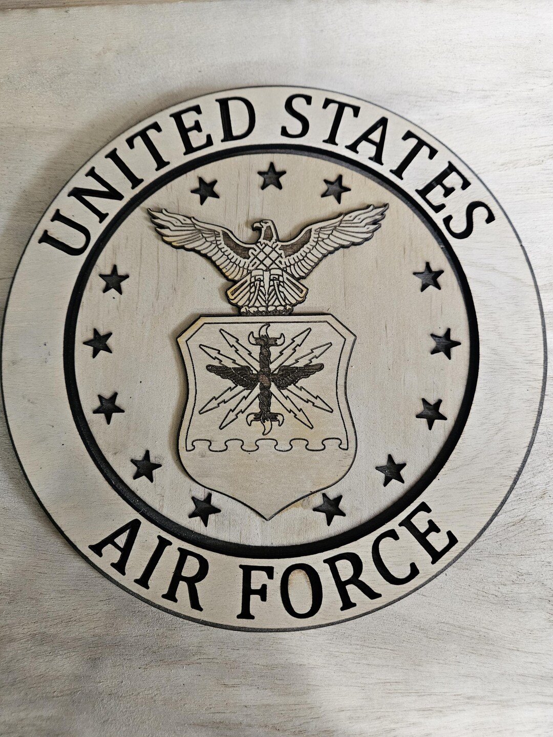 Laser Cut 10 Inch Round Air Force Wall Art - Etsy
