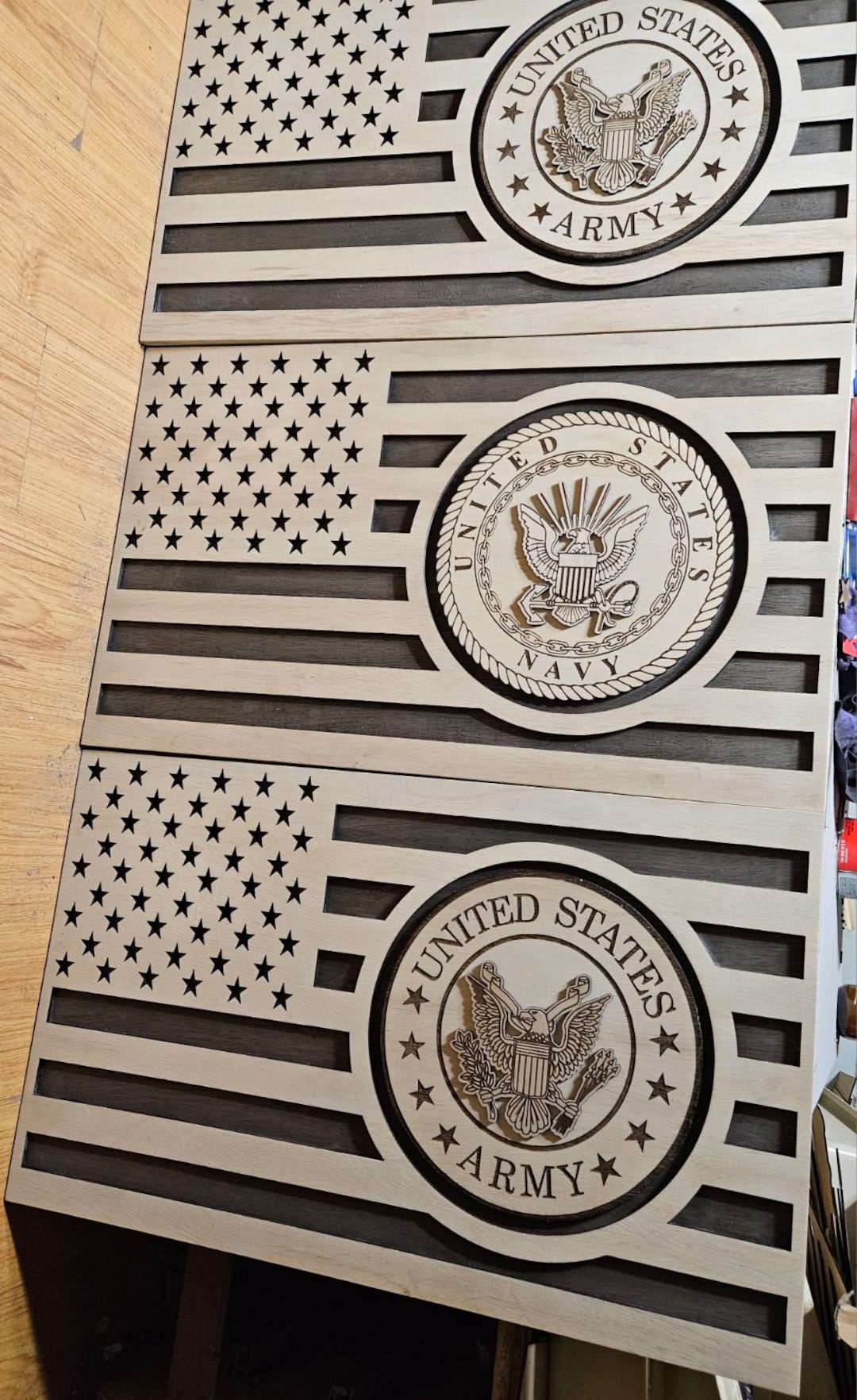30x18 Laser Cut/etched Wood Military Flags - Etsy