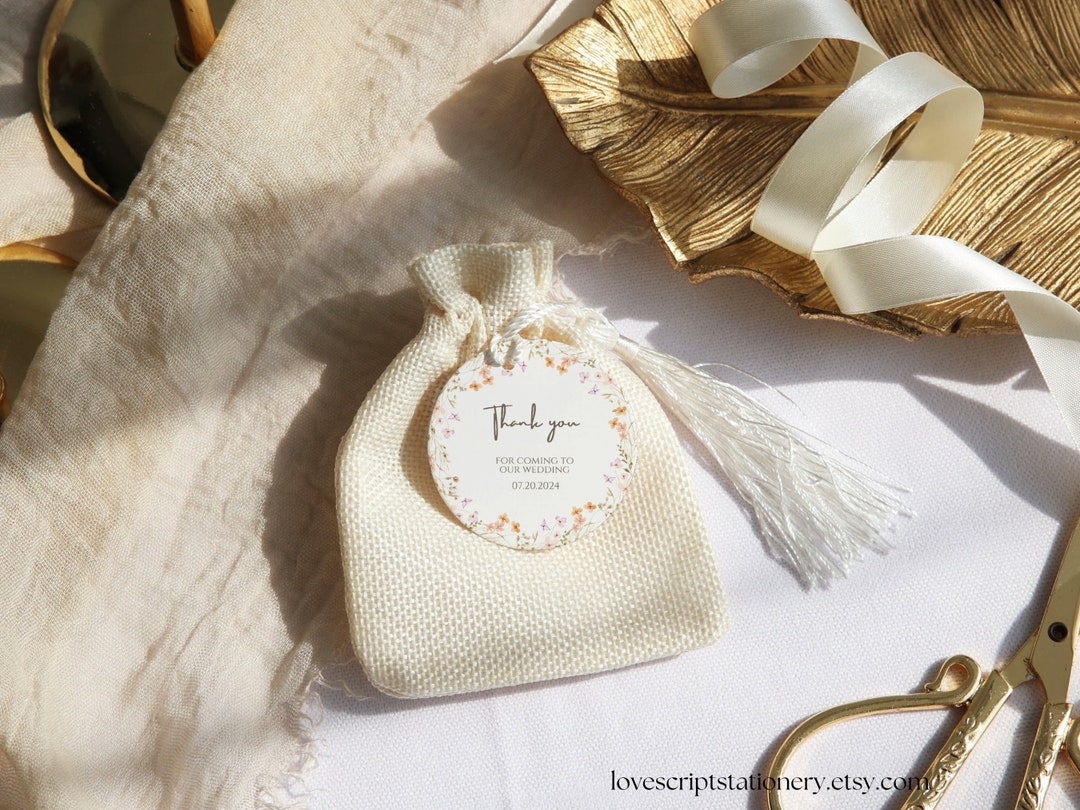 Round Favor Tag Template| Wildflower Round Tag Tag| Wildflower Baby ...
