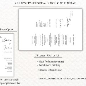 Wedding Program Template, Elegant Wedding Calligraphy & Border, Tall ...