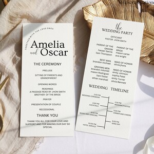 Simple Wedding Program Template|modern Monogram Design |elegant Wedding ...