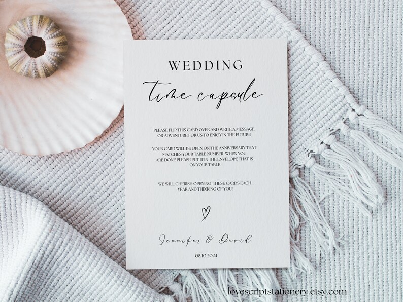Wedding Time Capsule Sign Template| Message for Mr and Mrs| Wedding ...