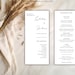 Wedding Program Template, Elegant Wedding Calligraphy & Border, Tall ...