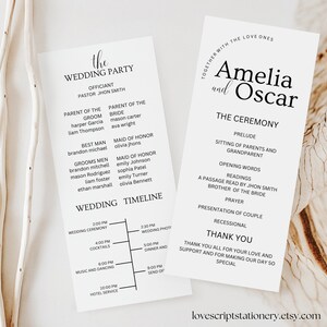 Simple Wedding Program Template|modern Monogram Design |elegant Wedding ...